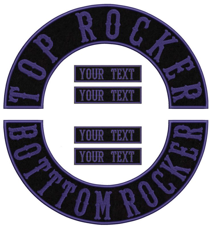 Top Rocker, Bottom Rocker+ 2xFREE NAMETAG, Embroidered Patch, Custom ...