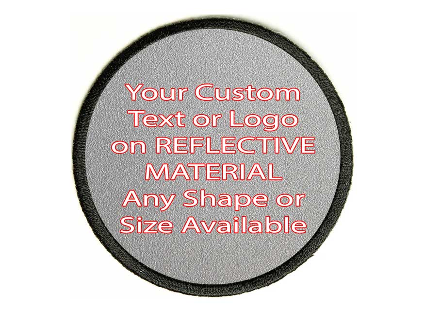1 Color REFLECTIVE Patch, Embroidered Patch, Custom Embroidered, Custom ...